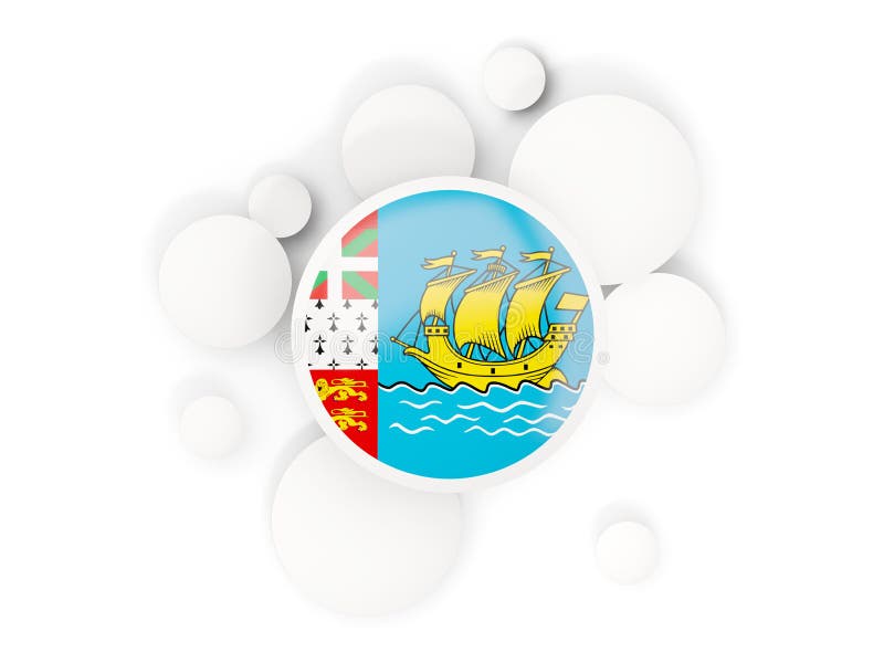 Round Flag of Saint Pierre and Miquelon with Circles Pattern Stock ...