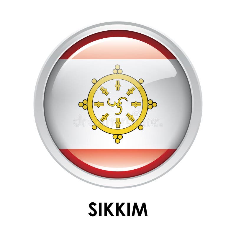 Round flag of Sikkim stock illustration. Illustration of graphic ...
