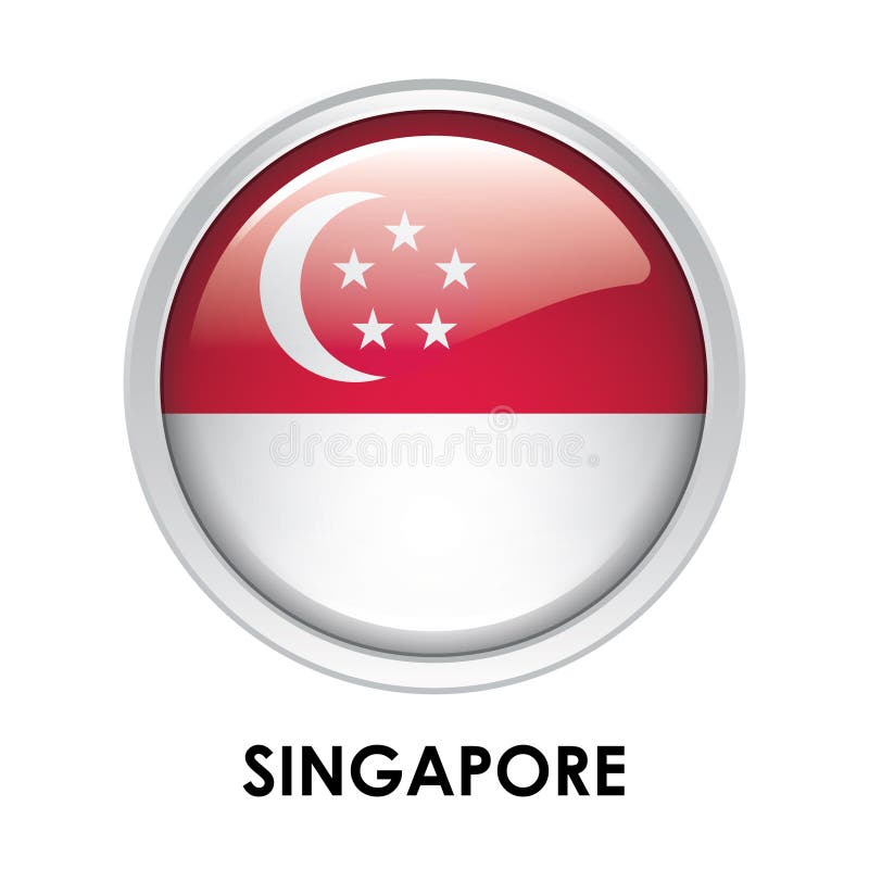 Round flag of Singapore stock illustration. Illustration of design ... Round flag of Singapore stock illustration. Illustration of design ...