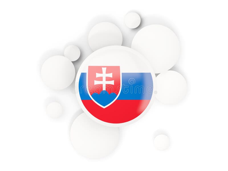 Round Flag of Slovakia with Circles Pattern Stock Illustration ...
