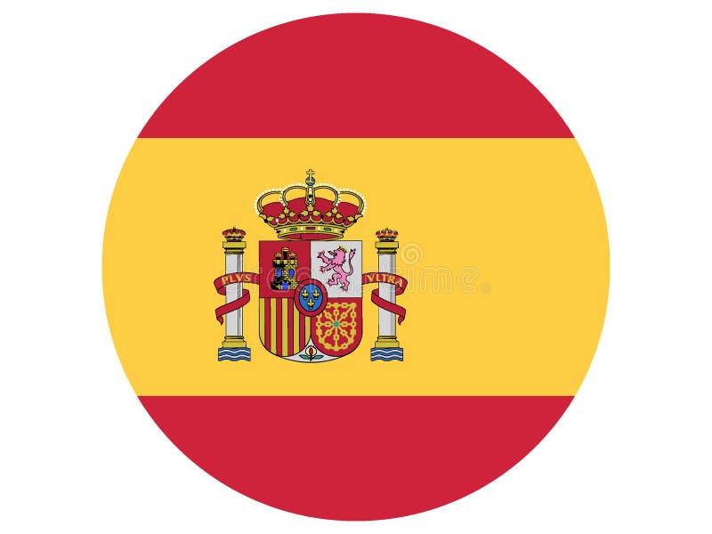 Round Flag of Spain stock vector. Illustration of denmark - 134375550