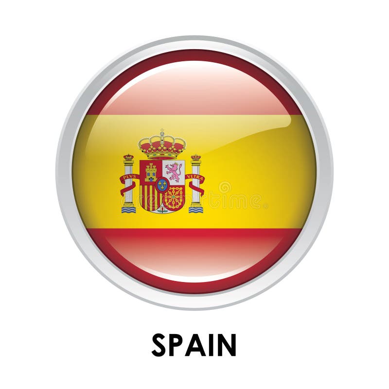 Round Spain Flag Vector Icon Isolated, Stock Vector - Illustration of ...
