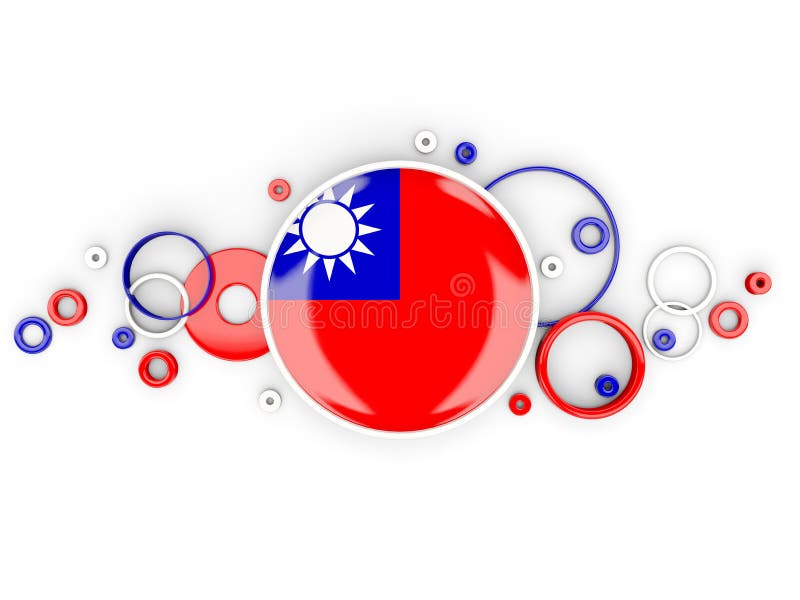 Round Flag of Taiwan with Circles Pattern Stock Illustration ...