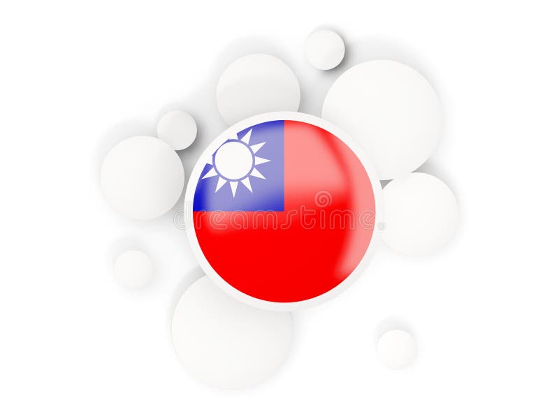 Round Flag of Taiwan with Circles Pattern Stock Illustration ...