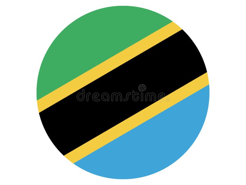 Round Flag of Tanzania stock vector. Illustration of chechnya - 134374886