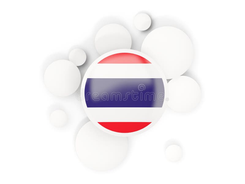 Round Flag of Thailand with Circles Pattern Stock Illustration ...