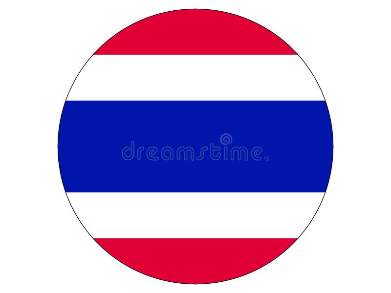 Round flag of Thailand stock vector. Illustration of round - 131006635