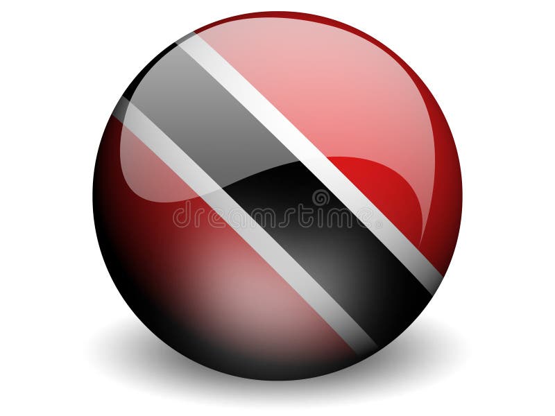 Round Flag of Trinidad and Tobago Stock Illustration - Illustration of ...