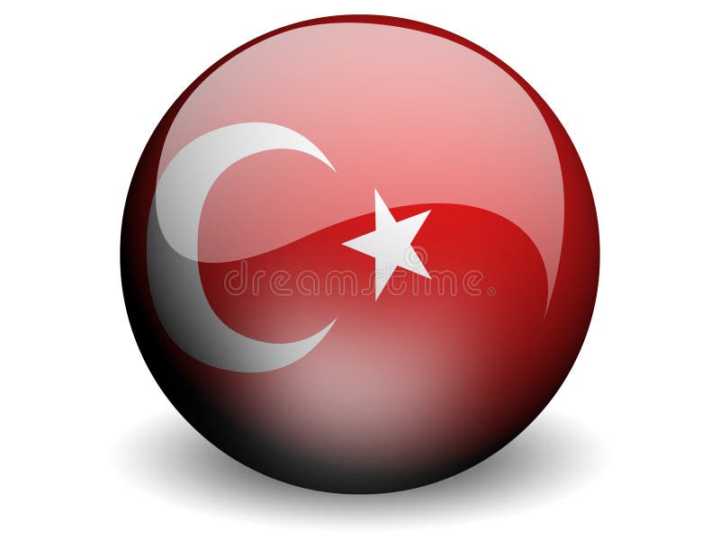 Round Flag of Turkey stock illustration. Illustration of white - 4692574