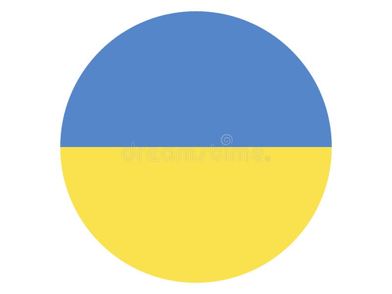 Round Flag of Ukraine stock vector. Illustration of alderney - 134374085
