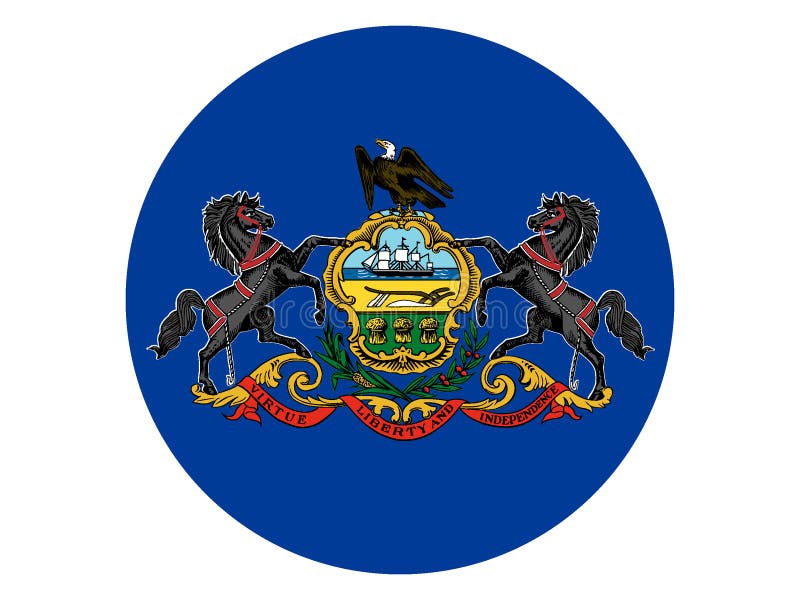Round Flag of USA State of Pennsylvania Stock Vector - Illustration of ...