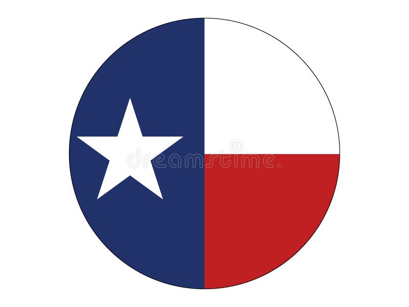 Round Flag of USA State of Texas Stock Vector - Illustration of north ...