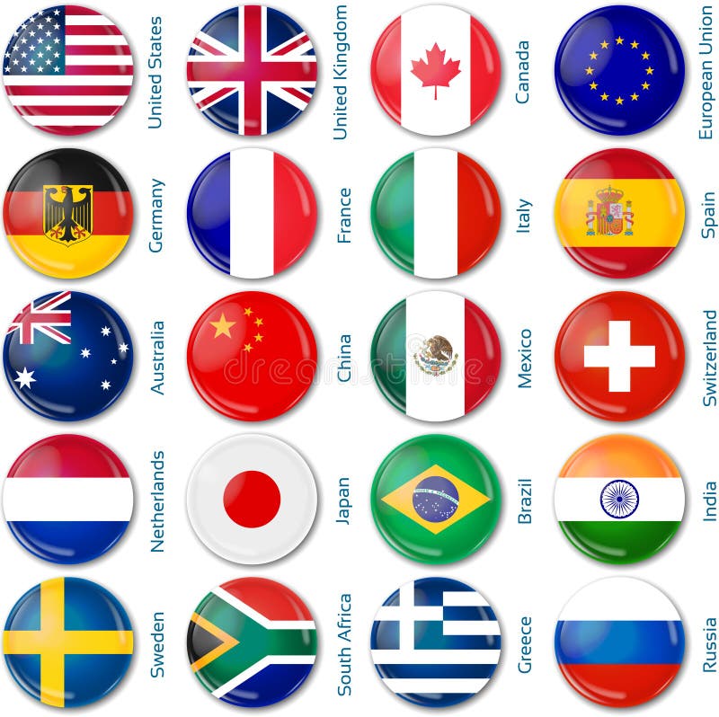 Round flags popular stock vector. Illustration of india - 28146316