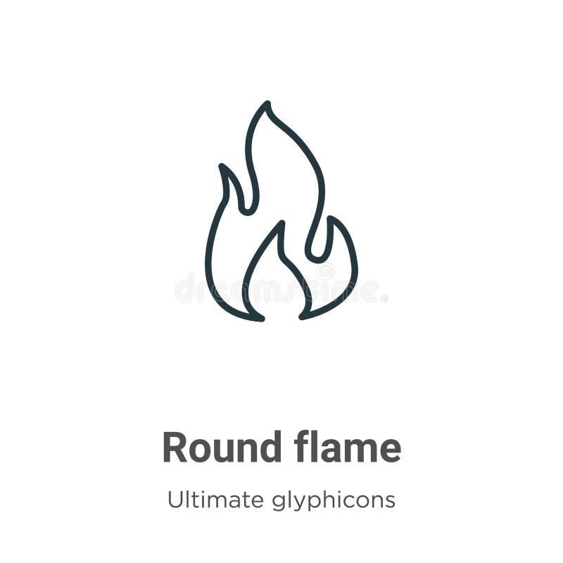 Round Flame Icon in Different Style Vector Illustration. Two Colored ...