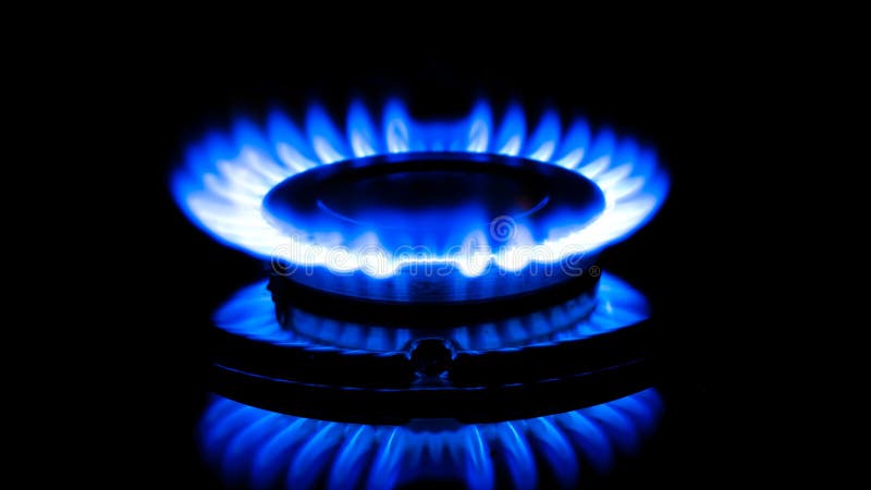 Round Flame Propane Butane Methane Gas Blue Stock Photo - Image of ...