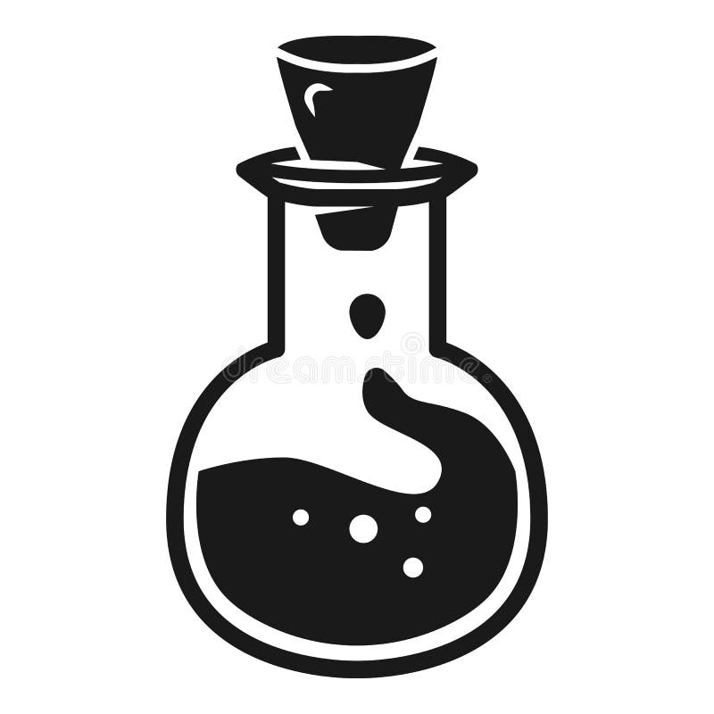 Round Flask with Liquid Icon, Simple Style Stock Vector - Illustration ...