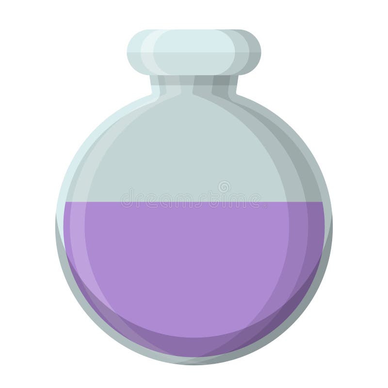Round Flask with Purple Liquid for Laboratory and Chemistry ...