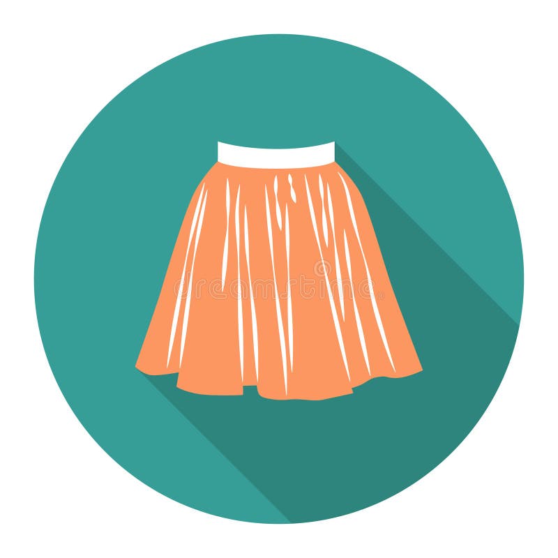 Round Flat Icon with Short Skirt Stock Illustration - Illustration of ...