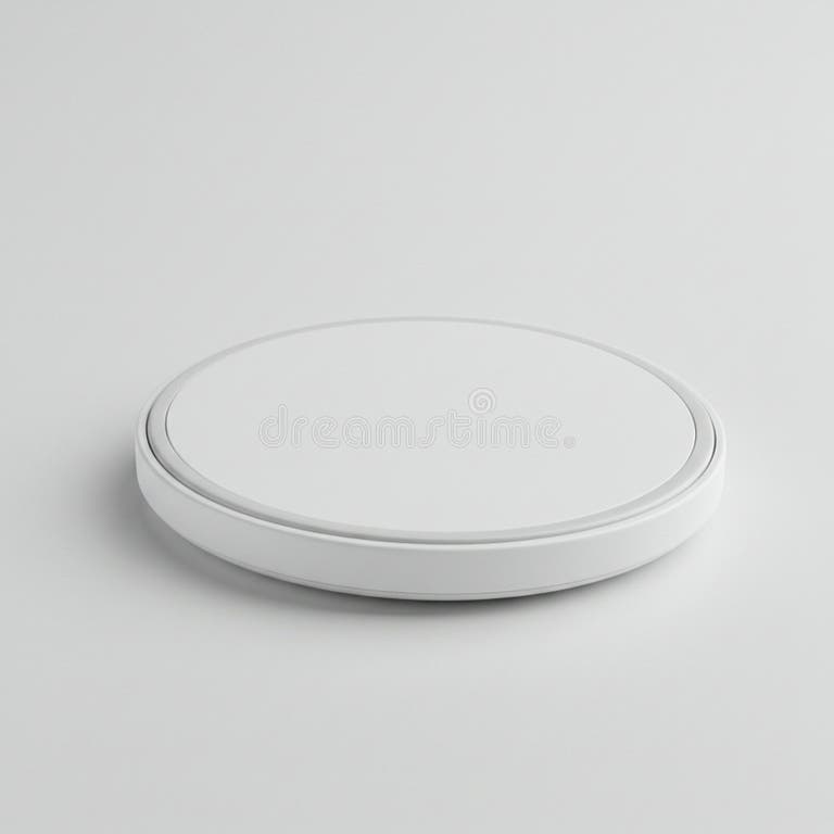 Round, Flat, White Object with a Smooth Surface and Subtle Edge. it ...