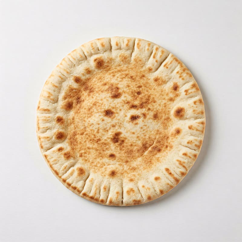 Round Flatbread with Browned Spots on a White Surface Stock ...