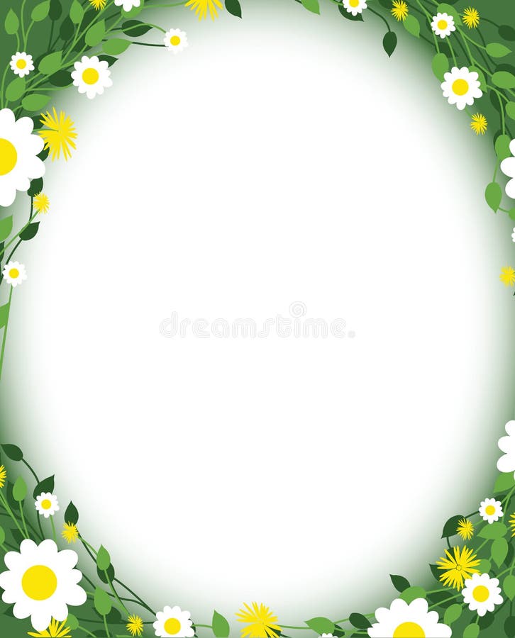 Round floral daisy pattern stock vector. Illustration of edge - 71116558