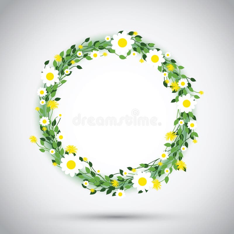 Round floral daisy pattern stock vector. Illustration of abstract ...