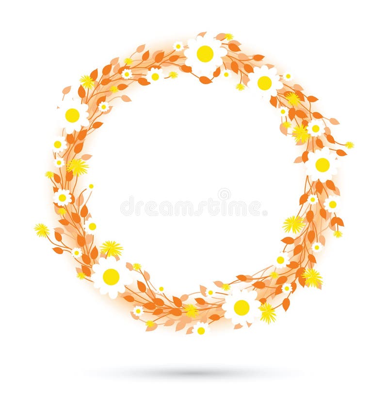 Round floral daisy pattern stock vector. Illustration of figure - 71117963