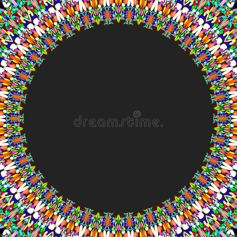 Round Floral Frame Design - Vector Border Graphic Element Stock Vector ...