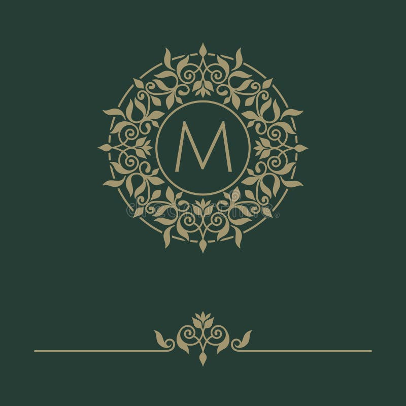 Floral Monogram Frame. Classic Decorative Element Stock Vector ...