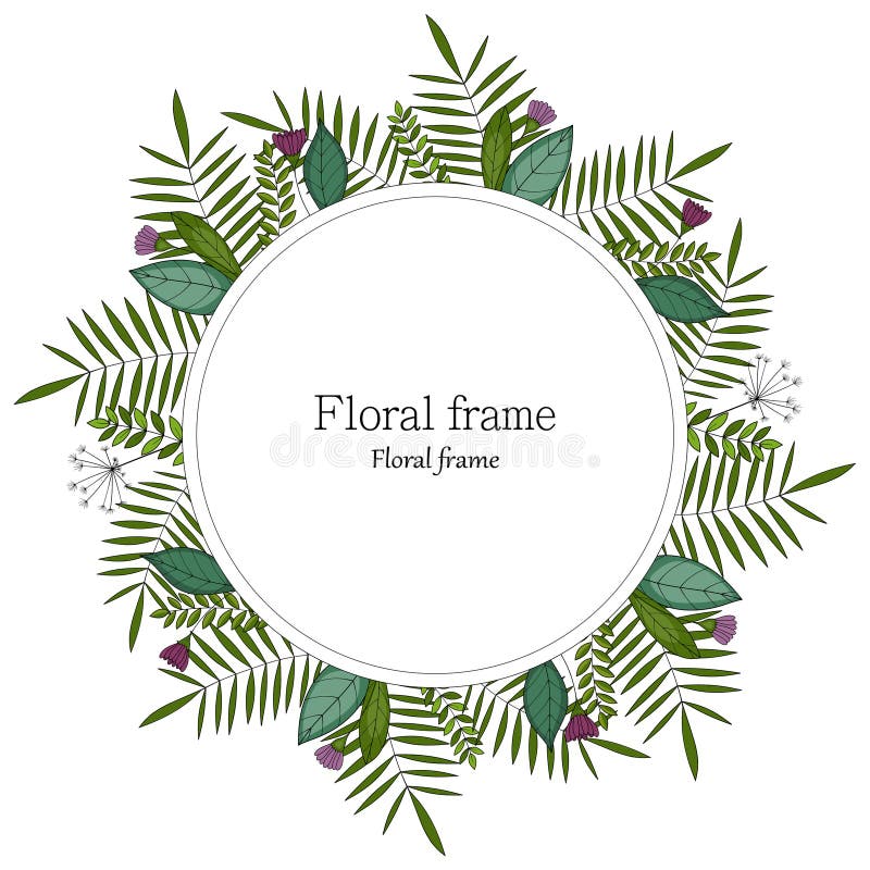 Round floral frame. stock vector. Illustration of circle - 275440424