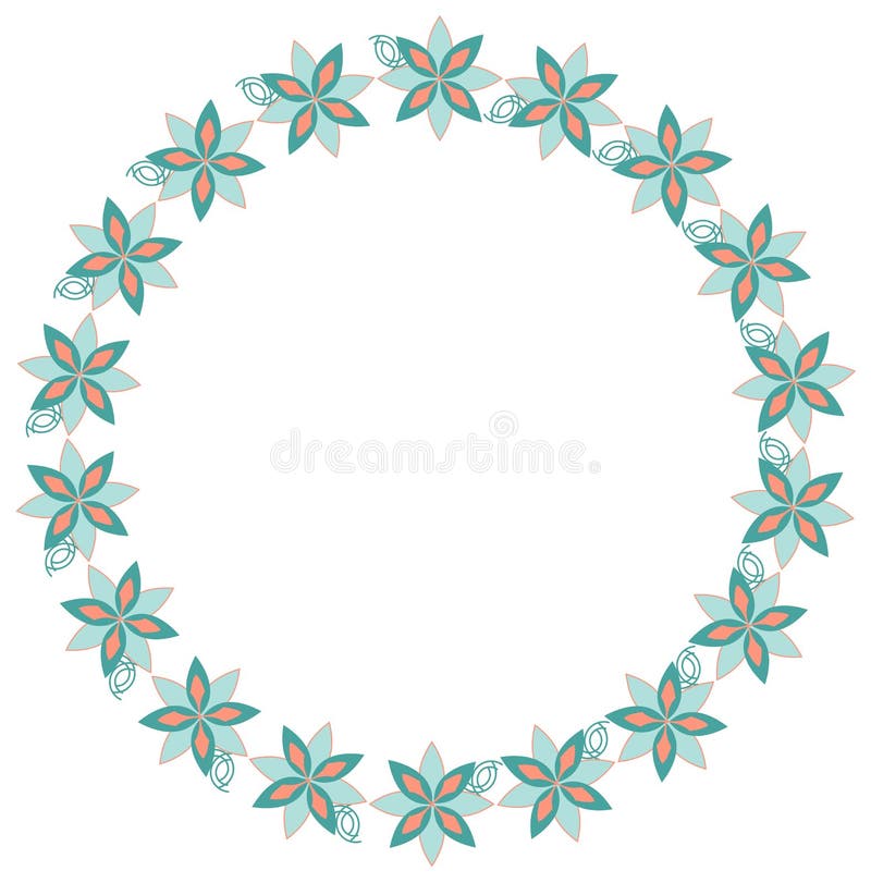 Round floral frame stock vector. Illustration of frame - 42300556