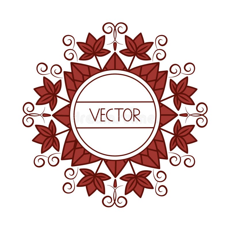 Round floral label stock vector. Illustration of isolation - 253769415