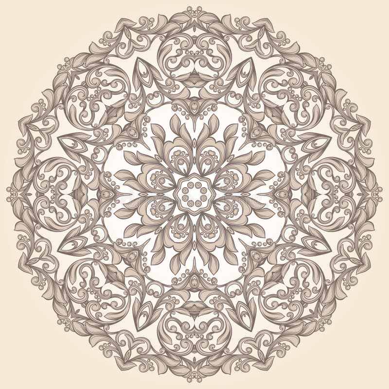 Round floral ornament stock vector. Illustration of ornament - 32550109