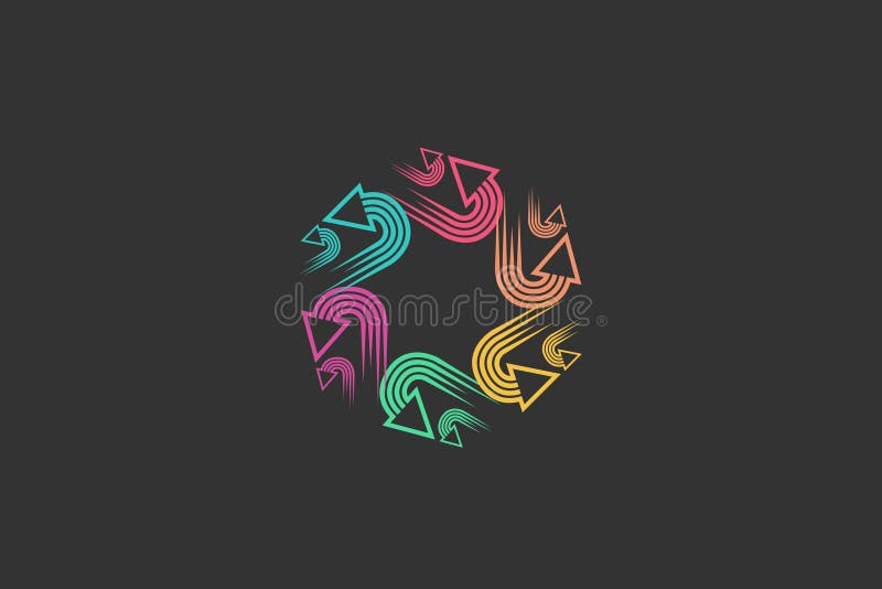 Flow Arrow Digital Move Logo Stock Vector - Illustration of design ...