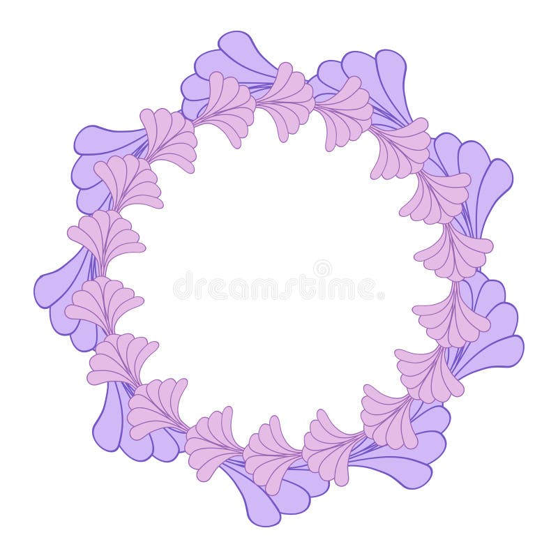 Round Flower Frame Border Background in Purple and Pink Stock Vector ...