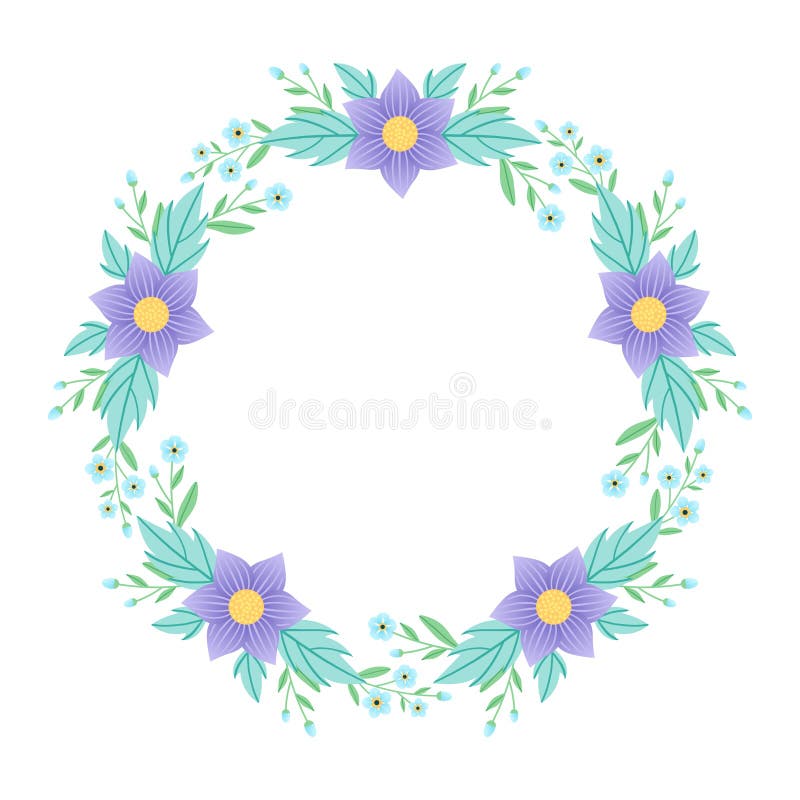 Round Flower Frame. Round Frame with Flowers Around the Perimeter ...