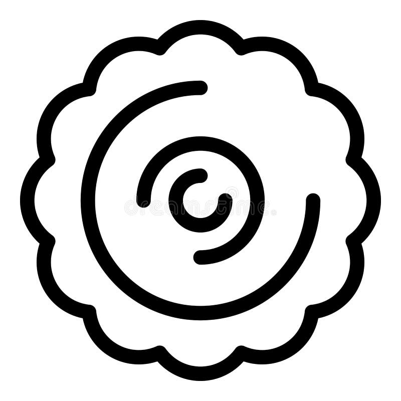 Round Flower Icon, Outline Style Stock Vector - Illustration of nature ...