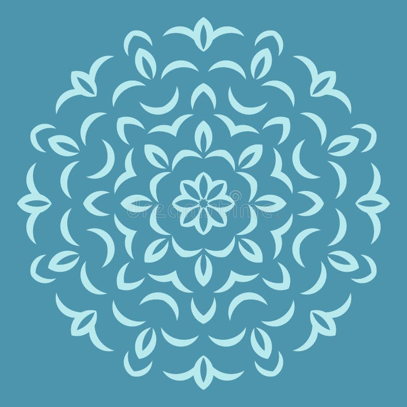 Round Flower Pattern on Blue Background Stock Vector - Illustration of ...