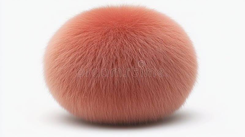 Fluffy Peach Sphere on White Background, Soft Look Stock Illustration ...