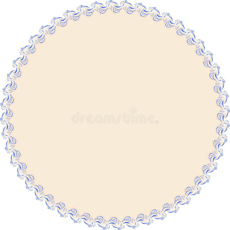 Blue round floral frame stock vector. Illustration of frame - 30558767