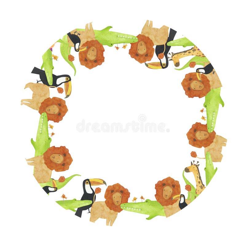 Cute Animals Round Frame Stock Illustrations – 572 Cute Animals Round ...