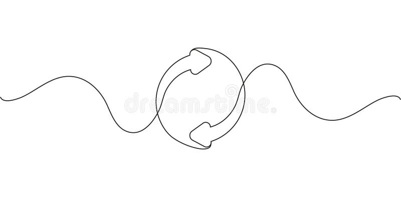 Round Frame with Arrows, Abstract Vector Continuous Line Drawing Arrow ...