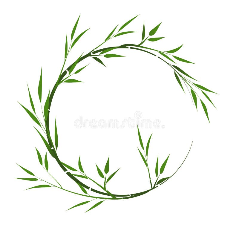 Round Frame with Bamboo. Frame with Bamboo Leaves Stock Vector ...