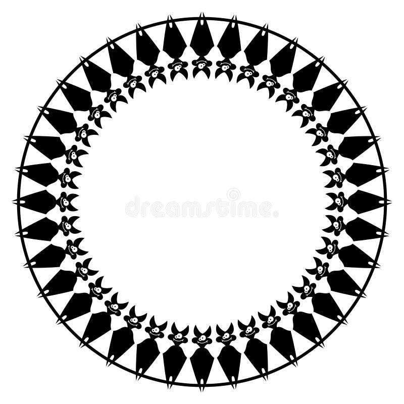 Round frame with bats stock vector. Illustration of vampire - 42450747