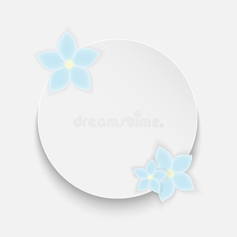 Round Frame with Blue Flowers Stock Vector - Illustration of spring ...