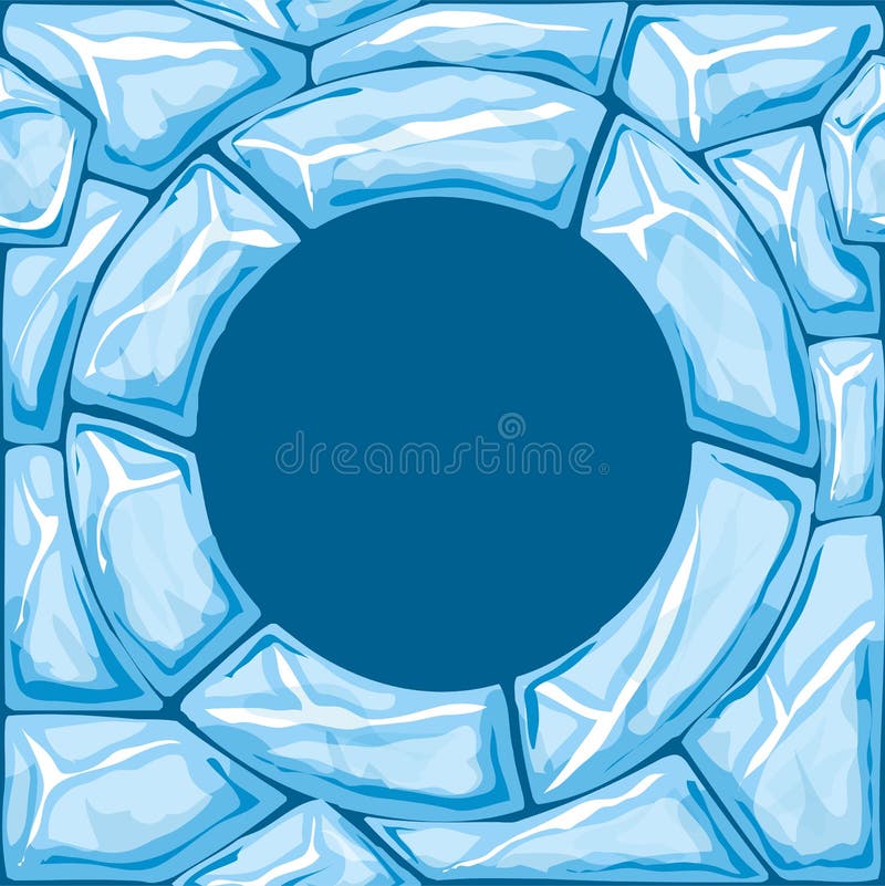 Round Frame on Blue Ice Seamless Pattern Stock Vector - Illustration of ...