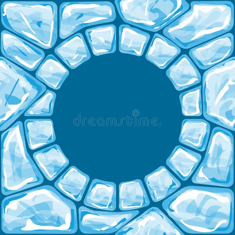 Round Frame on Blue Ice Seamless Pattern Stock Vector - Illustration of ...