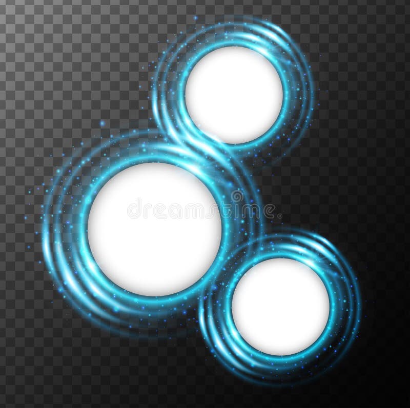 Round Frame with Blue Light Border Stock Illustration - Illustration of ...