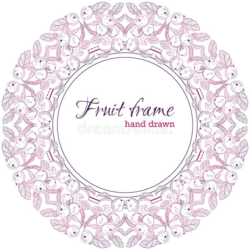 Round Frame Border of Apple Stock Vector - Illustration of diet ...