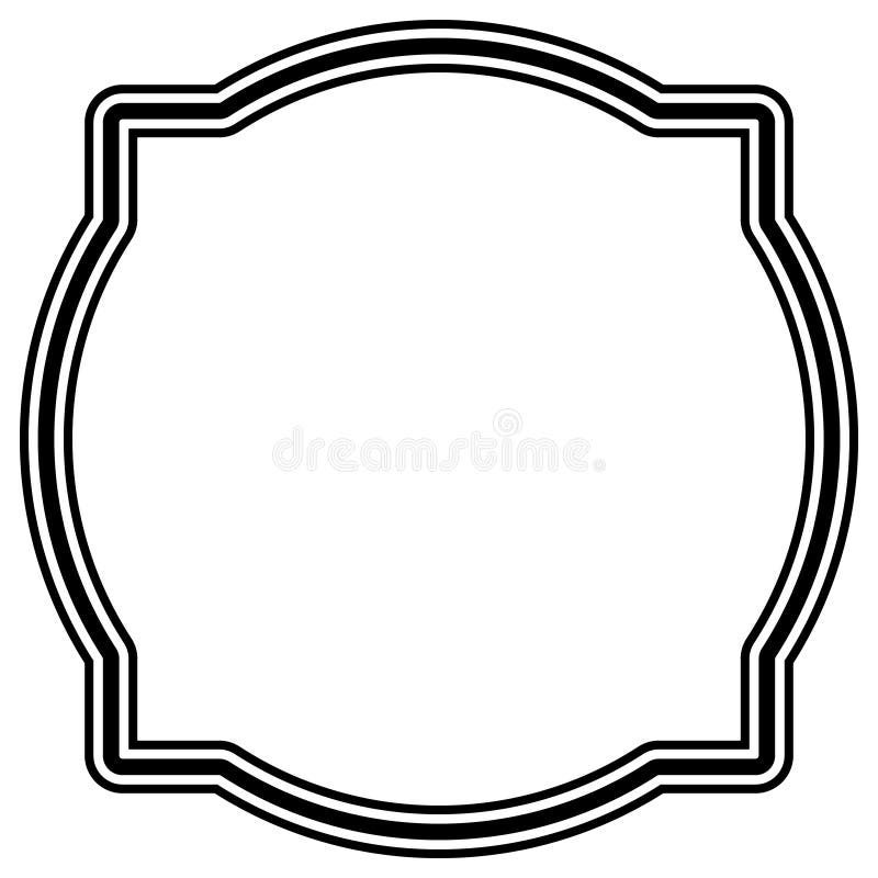 Round Frame Border, Vintage Frame Decorative Border Simple Outline ...